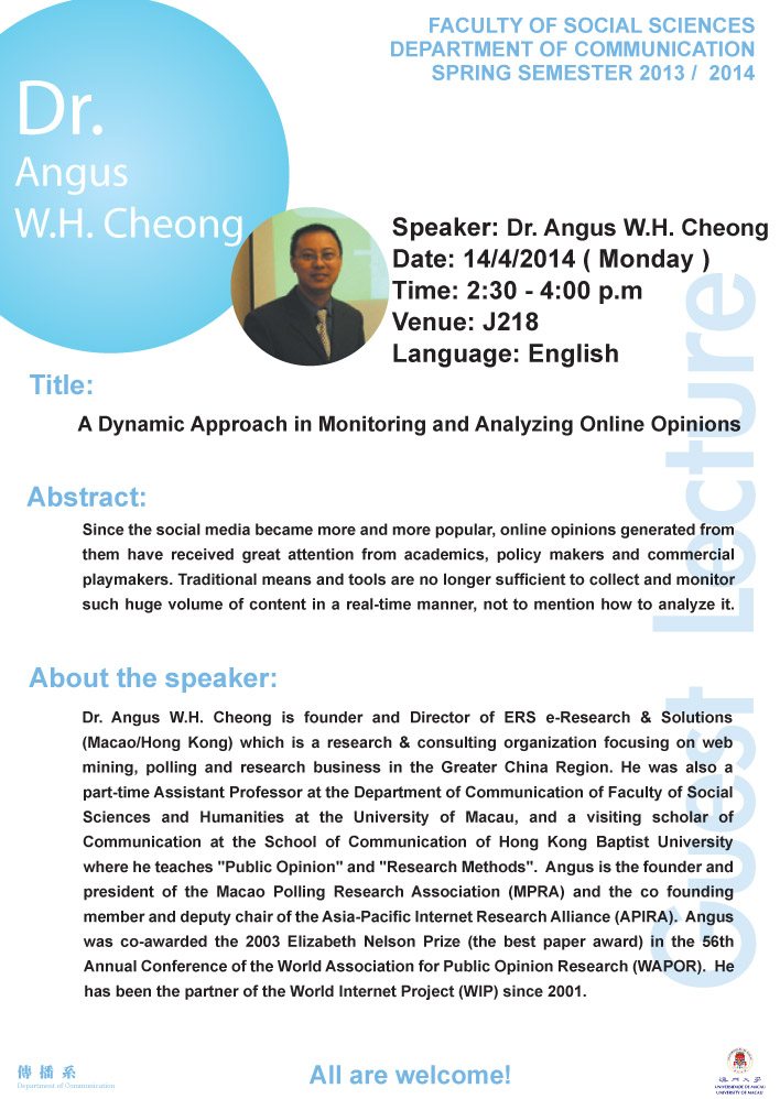 DR. ANGUS W.H. CHEONG | The Department of Communication